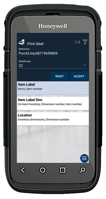 Print Labels from the Mobile Unit | Mobile WMS FO/AX Features
