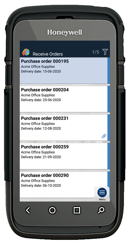 Register Received Items | Mobile WMS FO/AX Features