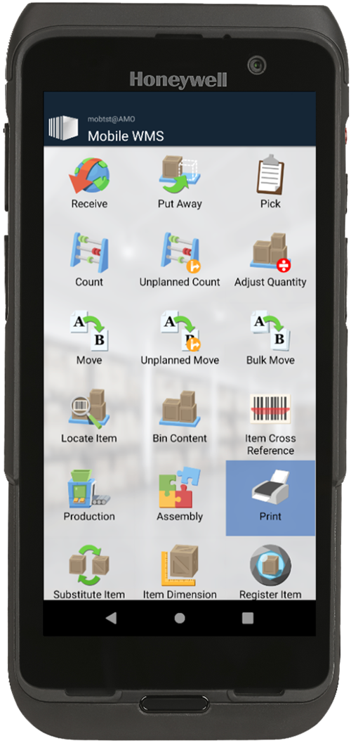 Print Label from Mobile Device | Mobile WMS BC/NAV Features